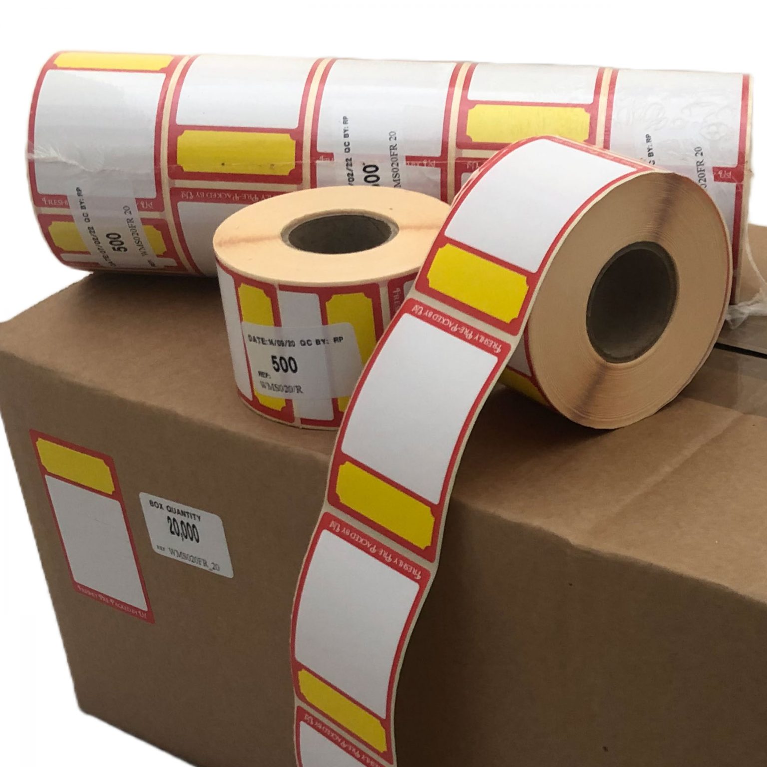 WMS020F (Size: 58x86mm) box of 20,000 Red Labels - Weighing Machines ...